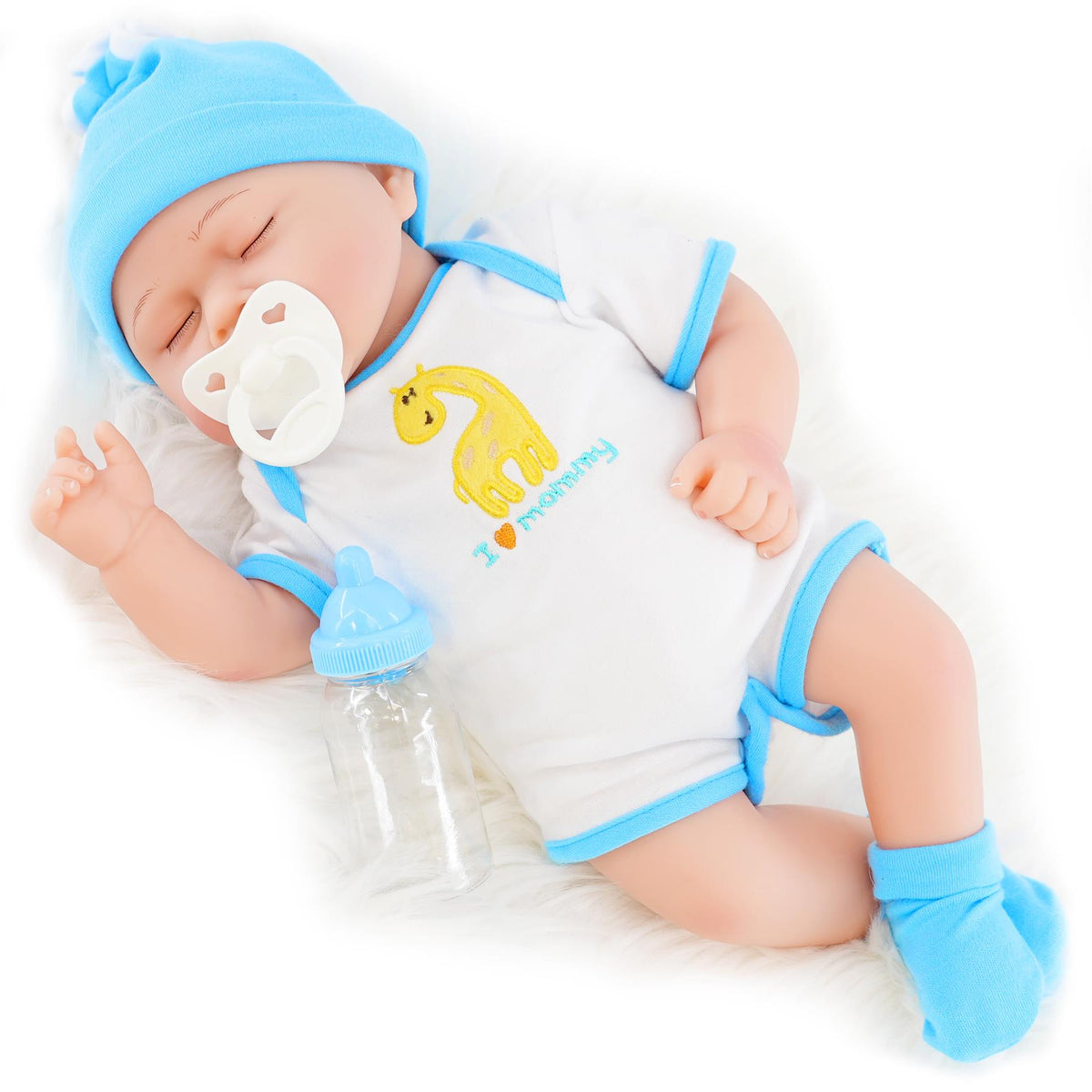 BiBi Doll Reborn Sleeping Boy "Douglas" (43 cm / 17") - Blue - Baby ...